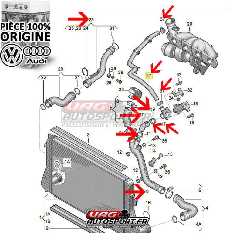 Kit de conversion Turbo K04 sur moteur 2.0 TFSI EA113 - Pièces 100% ...